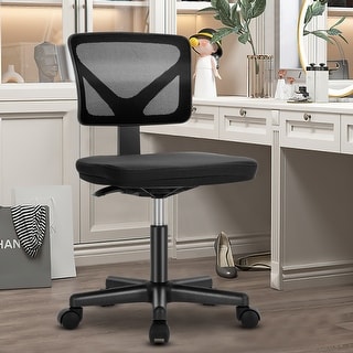 Compact Low Back Swivel Task Chair with Adjustable Height & Wheels ...