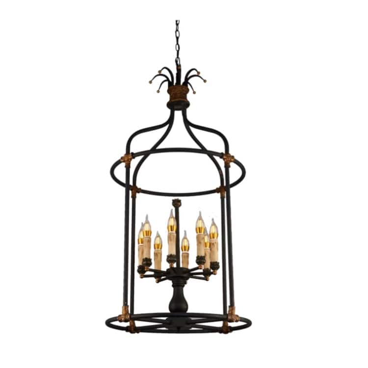 Delphine 8-Light Caged Candle Chandelier in Aged Black - On Sale - Bed ...
