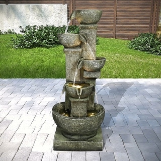 39.3" Outdoor Garden Water Fountain for Garden Decor - Bed Bath ...