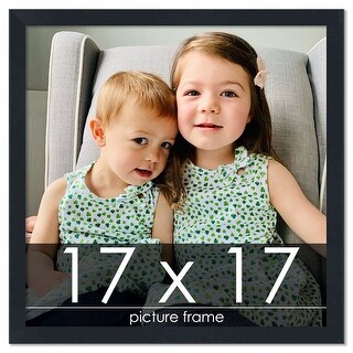 17x17 Contemporary Black Complete Wood Square Picture Frame with UV ...