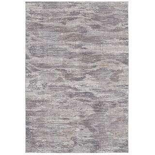 HomeRoots 7' X 9' Taupe Tan And Orange Abstract Power Loom Distressed ...