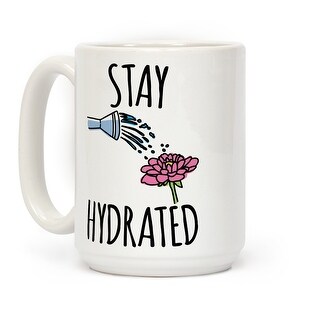 LookHUMAN Stay Hydrated White 15 Ounce Ceramic Coffee Mug - Bed Bath ...