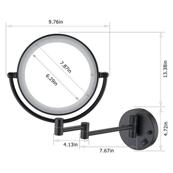 8 Inch LED Wall Mount Two-Sided Makeup Vanity Mirror,Requires ...