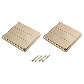 Light Switch Wall Push Button 3 Gang 1 Way Gold Tone 250V 10A 86x86mm ...