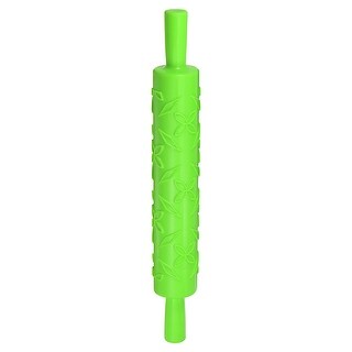 Pattern Embossed Rolling Pin PP 37cm x 5cm Leaf - Green - Bed Bath ...