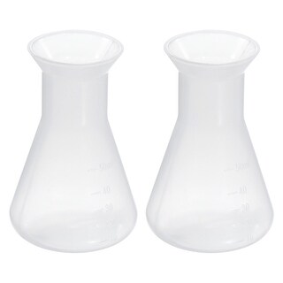 Plastic Erlenmeyer Flask, 2 Pack Wide Mouth Conical Flask - Clear - Bed ...