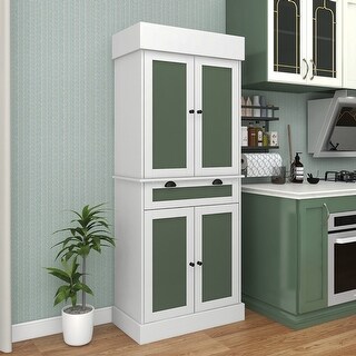 72'' Kitchen Buffet Hutch Pantry Cabinet Cupboard w/Adjustable Shelves ...