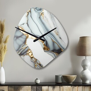 Abstract Geode Gold And White Marble V - Abstract Marble Large Wall ...