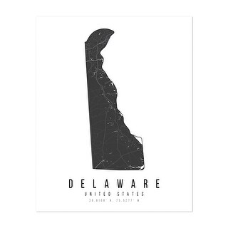 Delaware Maps Minimal Art Print/Poster - Bed Bath & Beyond - 34898623