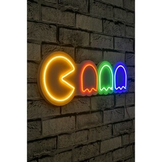 21.7" Novelty Pacman Led Neon Sign Wall Décor - 0.8" x 21.7" x 7.5 ...
