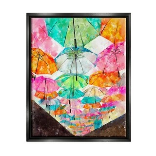 Stupell Vivid Umbrellas Overhead Framed Floater Canvas Wall Art, Design ...