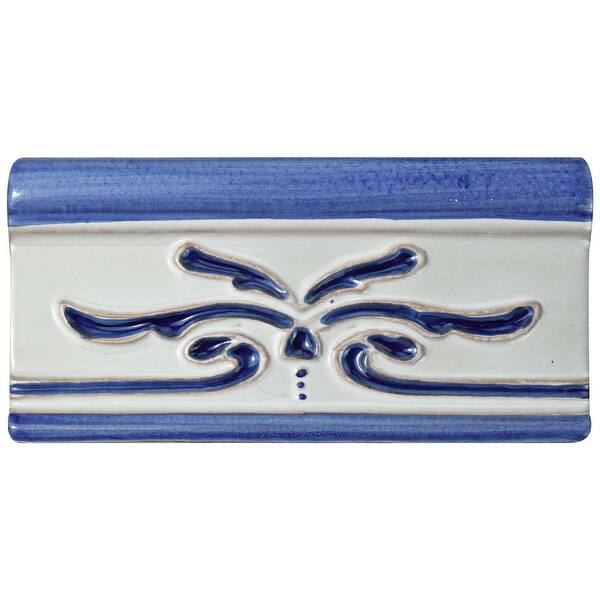 Merola Tile Novecento Cenefa Evoli Cobalto 2-5/8" x 5-1/8" Ceramic Wall ...
