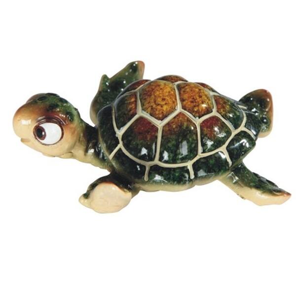 Q-Max 4"W Miniature Cute Green Sea Turtle Statue Marine Life Decoration ...