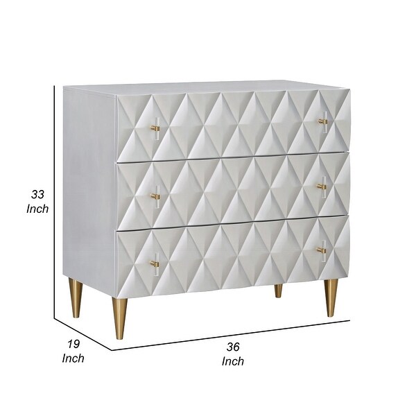 36 Wide Nightstand Dresser Drawers W Jewelry Tray Silver Gold