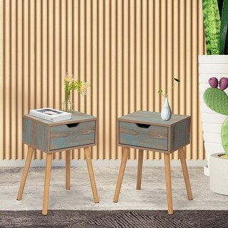 Rust green Single drawer bedside table-pack of 2 - Bed Bath & Beyond ...