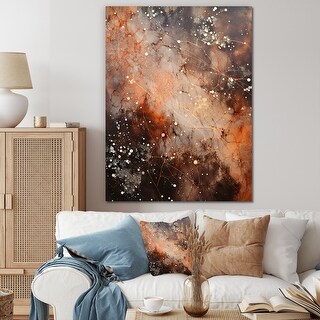Designart "Chocolate Constellation Starry Silver" Abstract Collages ...
