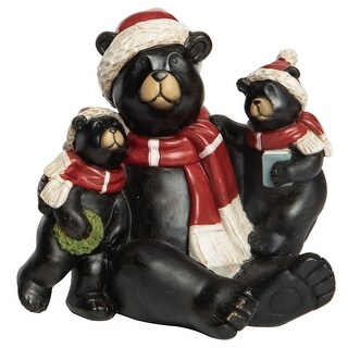 6" Rustic Bear with Cubs Christmas Tabletop Figurine - Bed Bath ...
