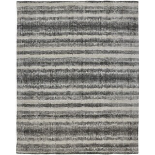 8' X 10' Gray Ivory And Black Abstract Hand Woven Area Rug - 3'6" - Bed ...
