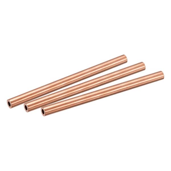 Copper Round Tube 1.5mm Wall Thickness 100mm Length Pipe Tubing 3 Pcs ...