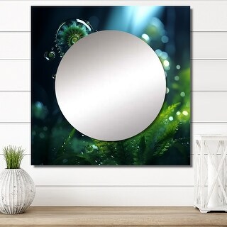 Designart "Magical Fern Light Of Morning Dawn" Cat Wall Mirror ...