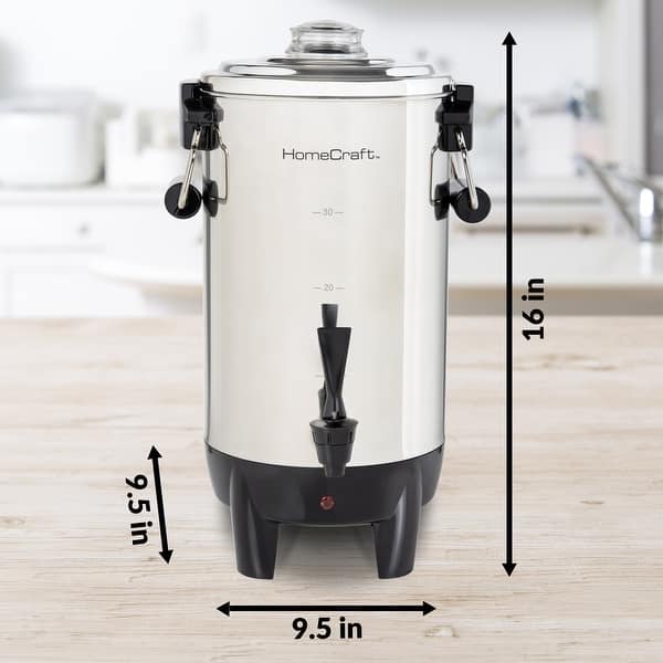 HomeCraft Quick-Brewing 1000-Watt Automatic 30-Cup Coffee Urn ...