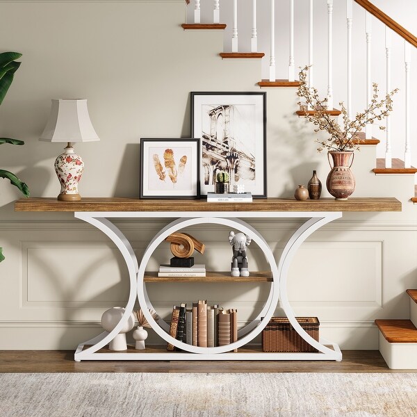 Rustic white sofa table store