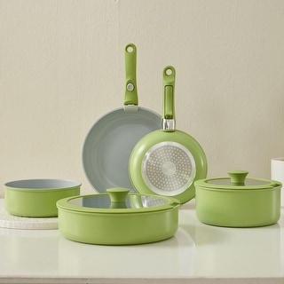 Non Stick Pot and Pan Sets with Removable Handle, Ceramic Cookware Set ...