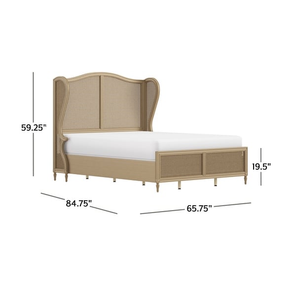Hillsdale Furniture Sausalito Wingback Wood Cane Panel Bed - Bed Bath ...
