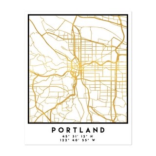Portland Oregon Portland Street Map Maps Minimal Art Print/Poster - Bed ...
