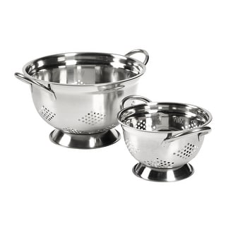 Stainless Steel 2-Piece Footed Colander Set - Bed Bath & Beyond - 12927612