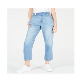 OAT Women's Denim Belted Straight Leg Jeans Blue Size 24 - Bed Bath ...
