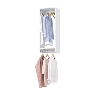 HOMLUX 18"W x 14"D x 46"H Double Hanging Unit in White - Bed Bath ...