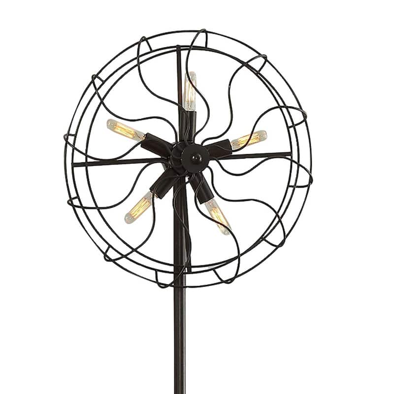 Quinn 63 Inch Accent Floor Lamp, Vintage Fan Design, Antique Bronze ...