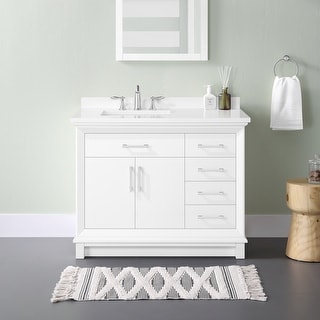 Ove Decors Churchill 42 in. Bathroom Vanity in Pure White - Bed Bath ...