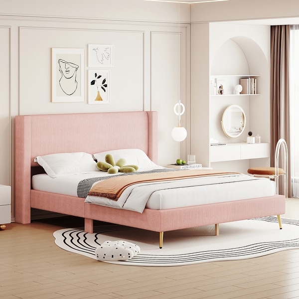 Upholstered bed with legs store