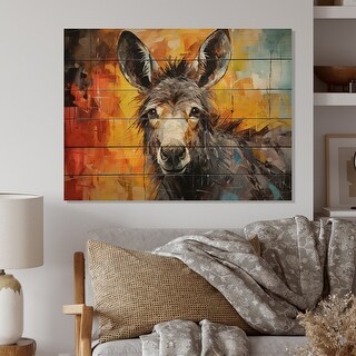 Designart "Grey Donkey Gentle Companion Collage" Animals Print on ...