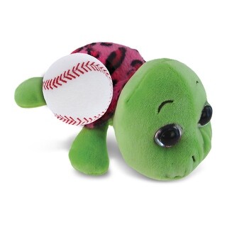 DolliBu Big-Eye Pink Shell Sea Turtle Stuffed Animal w/ Baseball Plush ...