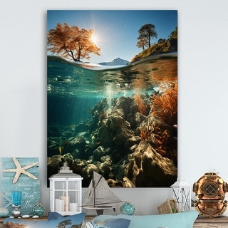 Designart "Underwater Beach Photo II" Nautical & Beach Large Metal ...