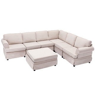 108.6" Fabric Upholstered Modular Sofa Couch Collection, Modular ...