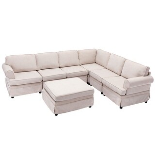 108.6" Fabric Upholstered Modular Sofa Couch Collection, Modular ...