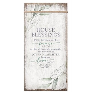 House Blessings Wood Plaque 6 3/4"x13 5/8" - White - Bed Bath & Beyond ...