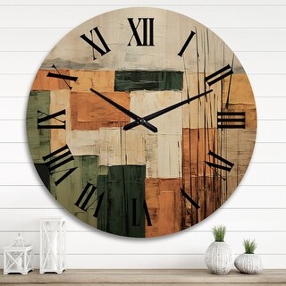 Designart "Cubism Geometric Plains I" Cubism Oversized Wood Wall Clock ...