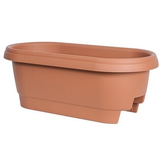Fiskars Pottery 477241-1001 Plastic Deck Rail Planter, Clay Color, 24 ...