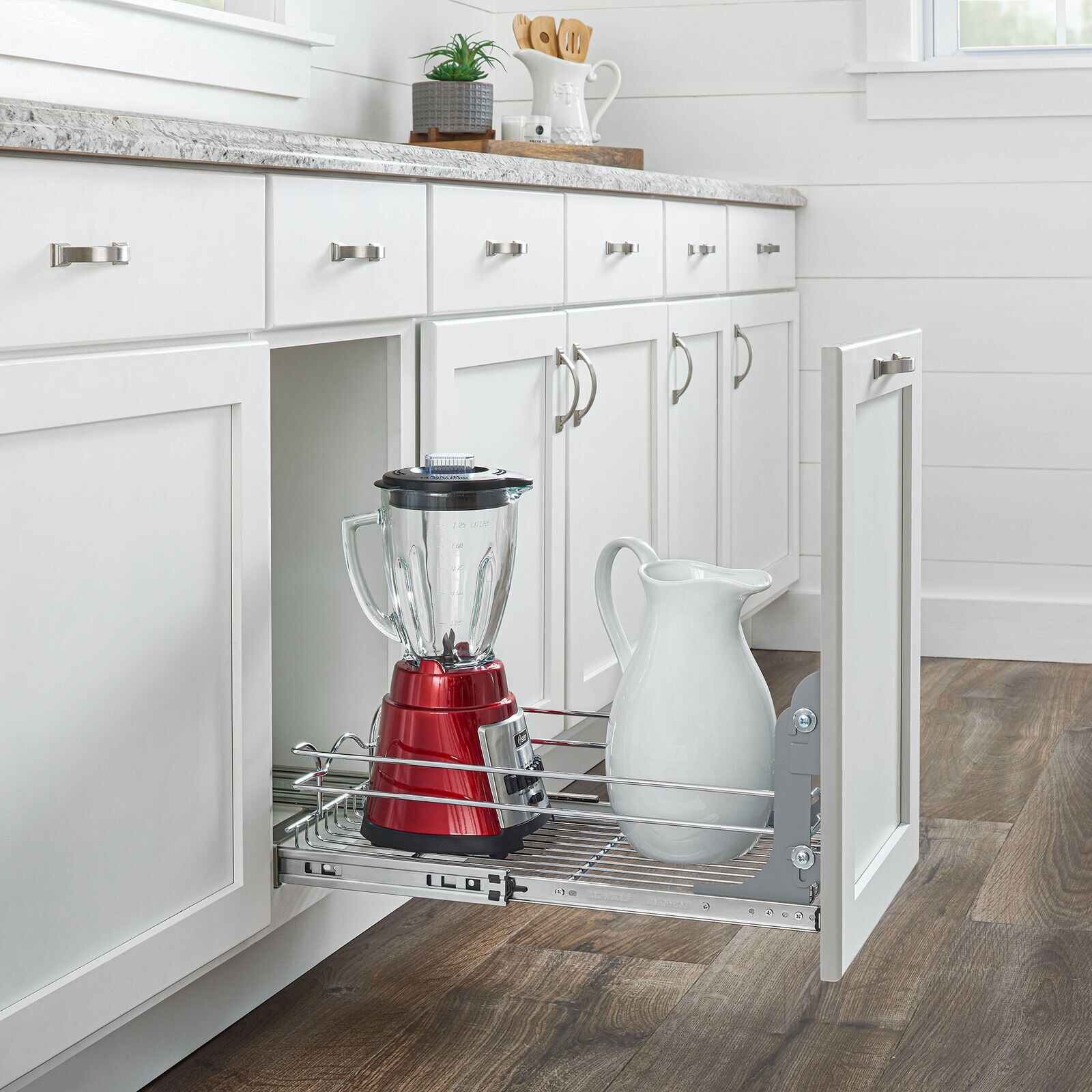 12x18 In Kitchen Cabinet Pull Out Shelf Organizer Silver