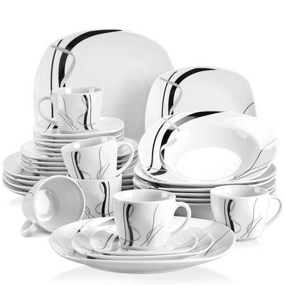 VEWEET 'Fiona', 30-Piece Ceramic Dinner Set, Service for 6 - Overstock ...
