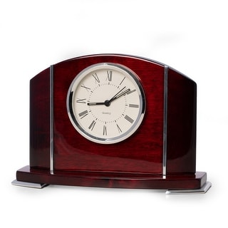 Edison Lacquered Mahogany Wood Quartz Movement Clock - Bed Bath ...