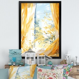 Designart "Harvest Gaze Farm Windows II" Farm Windows Wall Decor Yellow ...