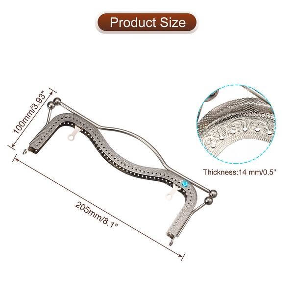 2 Pcs Kiss Lock Clasp Frame 8.1" Embossed Clutch Frame with Handle ...