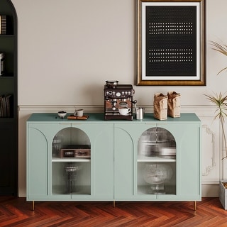 Modern Lacquered 4 Door Wooden Cabinet Sideboard Buffet Server Cabinet ...