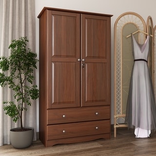 100% Solid Wood Cosmo 4-Door Wardrobe with Solid Wood or Mirrored Doors ...